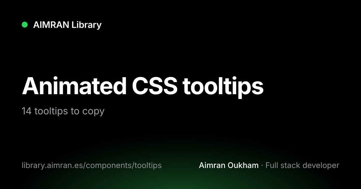 Tooltip con rebote · HTML + CSS · AIMRAN Library